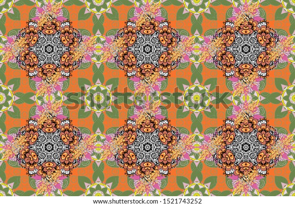 Template Colored Mandala Raster Circle Zentangle Stock Illustration ...