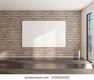 Template Empty Horizontal Poster On Brick Stock Illustration 1530226352 ...