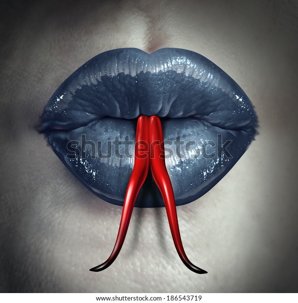 Temptation Human Gossip Concept Woman Lips Stock Illustration 186543719