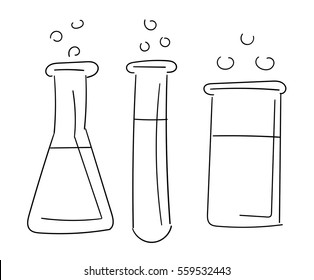 Laboratory Glassware Instruments Linear Style Beaker: เวกเตอร์สต็อก ...