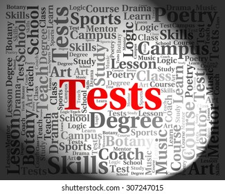 Tests Word Indicating Testing Words Examinations Stock Illustration ...