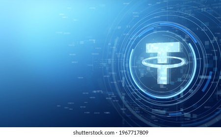 Tether Currency Icon Technology Background Empty Stock Illustration ...
