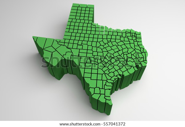 Texas 3d Map Illustration Stock Illustration 557041372