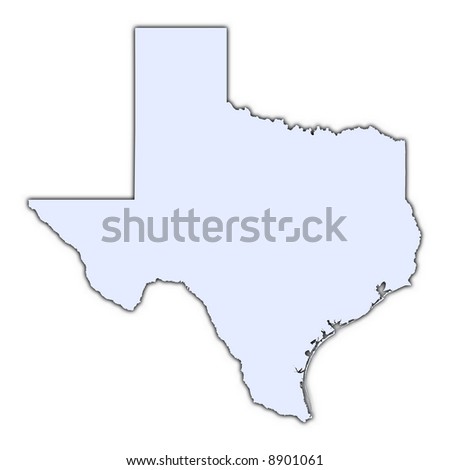 Texas USA Light Blue Map Shadow Stock Illustration 8901061 - Shutterstock