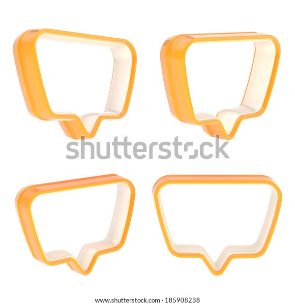Text Bubble Shaped Orange Frame Isolated Stock Illustration 185908238 ...