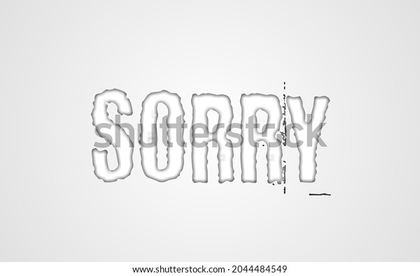 Text Content Sorry White Background Stock Illustration 2044484549