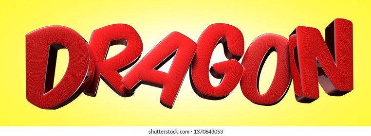 Text Dragon Red 3d Rendering On Stock Illustration 1370643053 ...