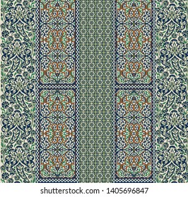Textile Islamic Art Pattern Manually Illustrated Stock Illustration ...