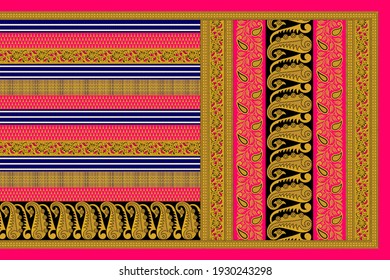 Textile Patterns Printed Designs Sari Dress Stock Illustration 1930243298
