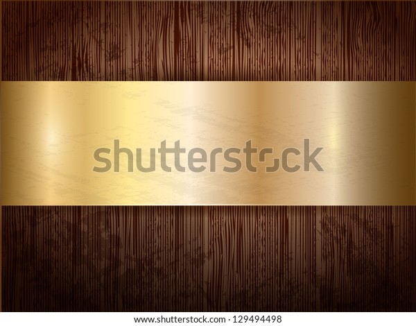 Texture Wood Gold Panel Stock Illustration 129494498