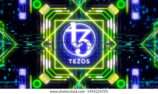 Tezos Blockchain Platform Symbol 3d Render Stock Illustration ...
