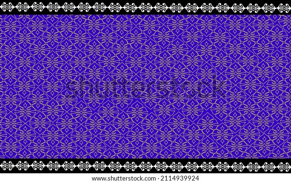 Thai Pattern Background Blue Yellow Stock Illustration 2114939924 ...