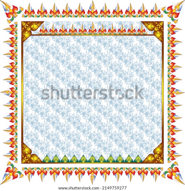 Thai Pattern Frame Thai Art Gold Stock Illustration 2149759277 ...
