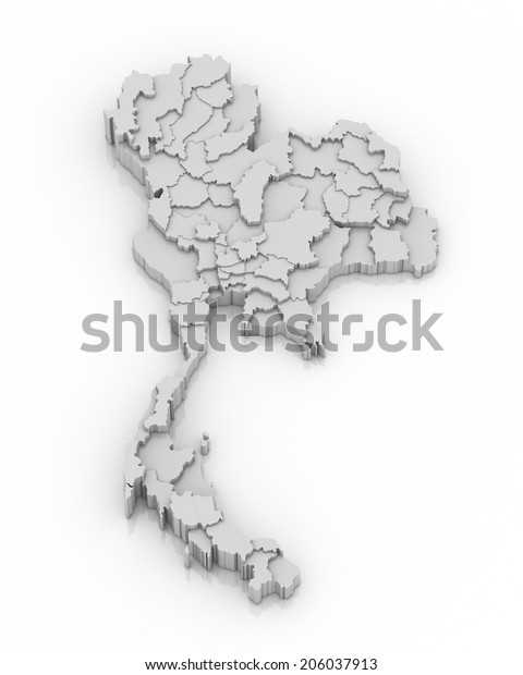 Thailand Map 3d Stock Illustration 206037913