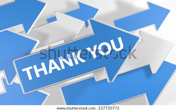 Thank You 3d Render Concept Blue Stock Illustration 237720772 ...