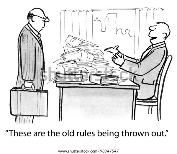 These Old Rules Being Thrown Out Stock Illustration 98947547