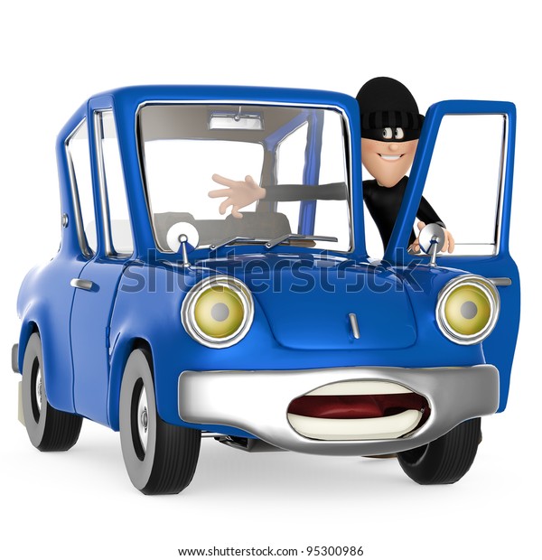 Thief Stealing Car Stock Illustration 95300986