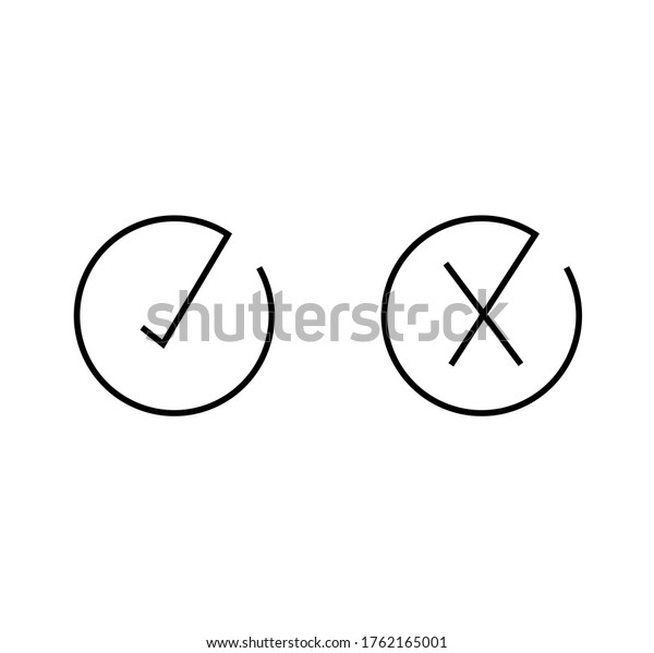 Thin Check Mark Icon Checkmarks Flat Stock Illustration 1762165001