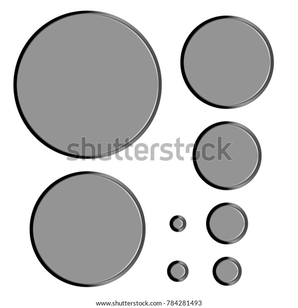 Thin Metal Panel Set Circle Shape Stock Illustration 784281493