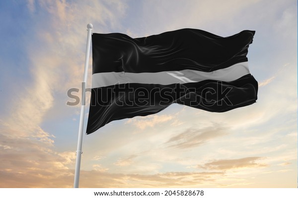 Thin Silver Line Flag Waving Cloudy Stock Illustration 2045828678 ...