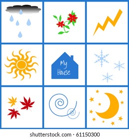 Things We See Poster Assorted Symbols Stock Illustration 61150300 ...