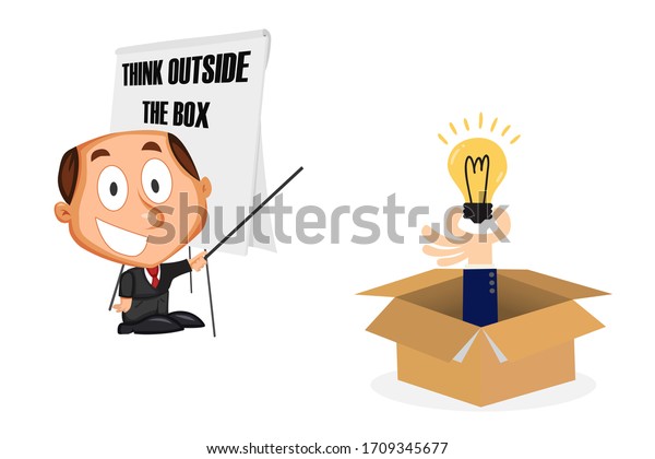 Think Outside Box Lateral Thinking 3d Stock Illustration 1709345677