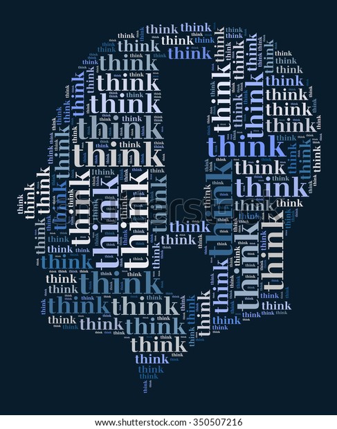 Think Word Cloud Concept Human Head: ภาพประกอบสต็อก 350507216 ...