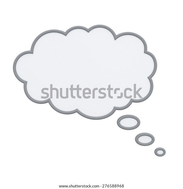 Thinking Bubble Isolated Over White Background Stock Illustration ...