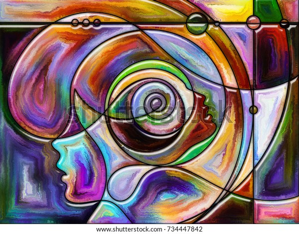 Thinking Divided series. Backdrop composed of human profiles and ...