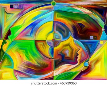 Thinking Divided Series Backdrop Design Human Stock Illustration 460939360
