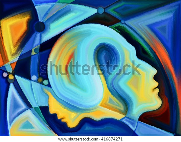 Thinking Divided series. Background composition of human profiles and ...
