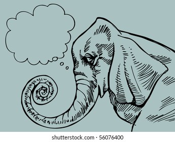 Thinking Elephant Stock Illustration 56076400 | Shutterstock