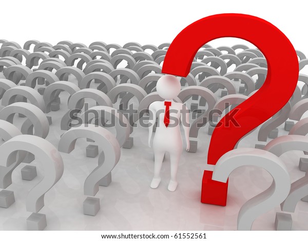 Thinking Man Many Question Marks Stock Illustration 61552561 | Shutterstock