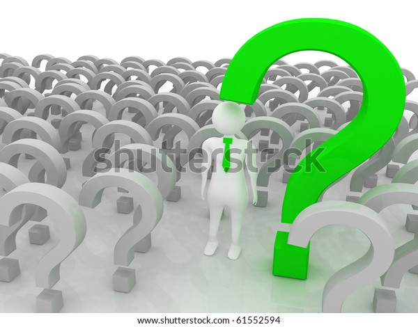 Thinking Man Many Question Marks Stock Illustration 61552594 | Shutterstock