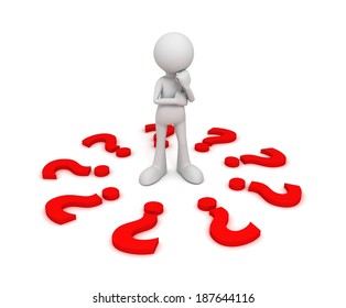 3d Man Red Question Marks Isolated 스톡 일러스트 279514157 | Shutterstock