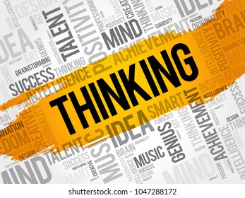 Thinking Word Cloud Collage Creative Business Stock Illustration ...