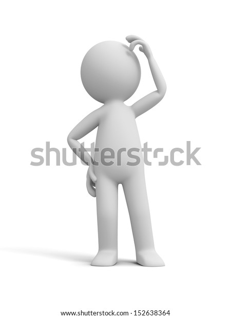 Thinking3d Small Thinking Person 3d Image Stock Illustration 152638364