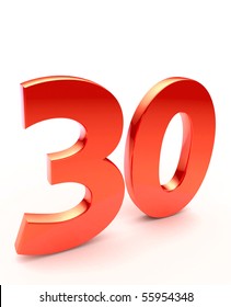3d Shiny Red Number 30 On Stock Illustration 571132603 | Shutterstock
