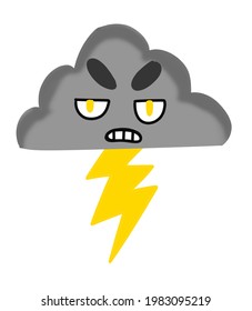 This Angry Cloud Lightening Bolt Stock Illustration 1983095219
