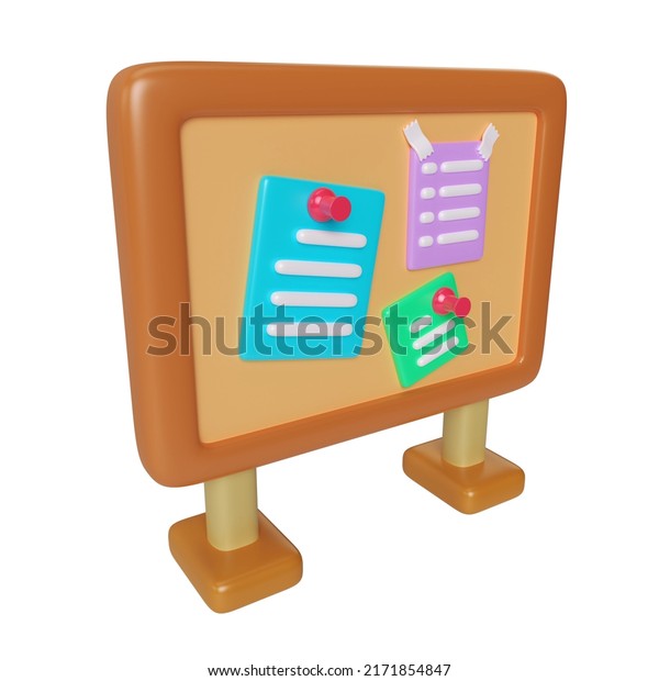 This Bulletin Board Icon Render 3d: ภาพประกอบสต็อก 2171854847 ...
