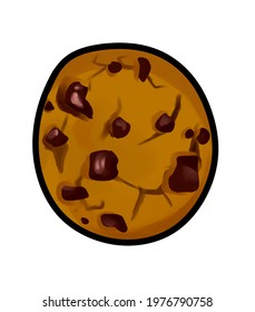 This Drawing Chocolate Chip Cookie Stock Illustration 1976790758 ...