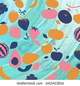 This Fruity Background Refreshing Stock Illustration 1655422816 ...