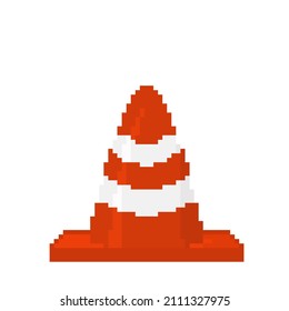 This Illustration Isolate Traffic Cone Pixel Stock Illustration ...