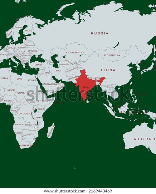 This India Map Stock Illustration 2169443469 | Shutterstock