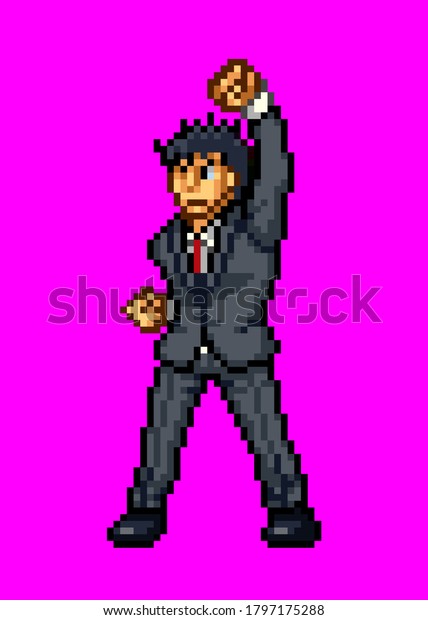 This Pixel Art Design That Businessman Stock Illustration 1797175288 ...