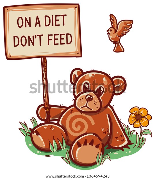 This Poor Teddy Bear On Diet Stock Illustration 1364594243 | Shutterstock