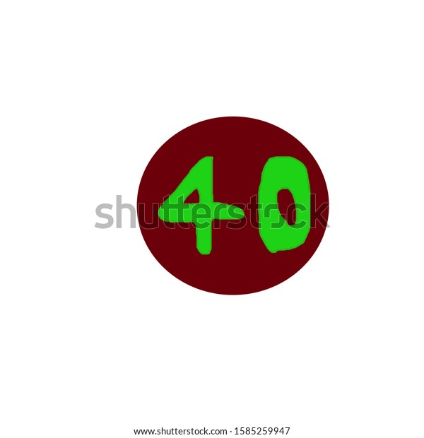 This Red Circle Number 40 Light Stock Illustration 1585259947 ...