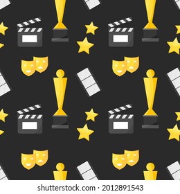 This Seamless Pattern Texture Cinema Objects Stock Illustration ...