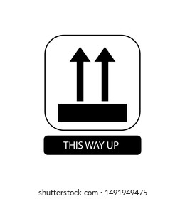This Way Sign Flat Packaging Symbol Stock Illustration 1491949475 ...