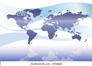 This World Map Ribbon Lining Across Stock Illustration 4744603